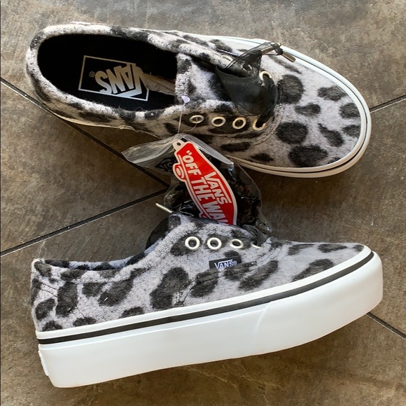 Vans | Shoes | Vans Authentic Platform Fuzzy Snow Leopardtrue Wh | Poshmark